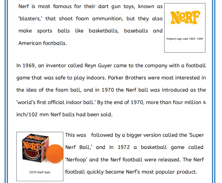 11 Pages of Project-Based Resources on the History of the Nerf Toy Brand