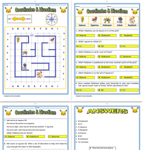 Pokemon-based activities for practicing numeracy skills