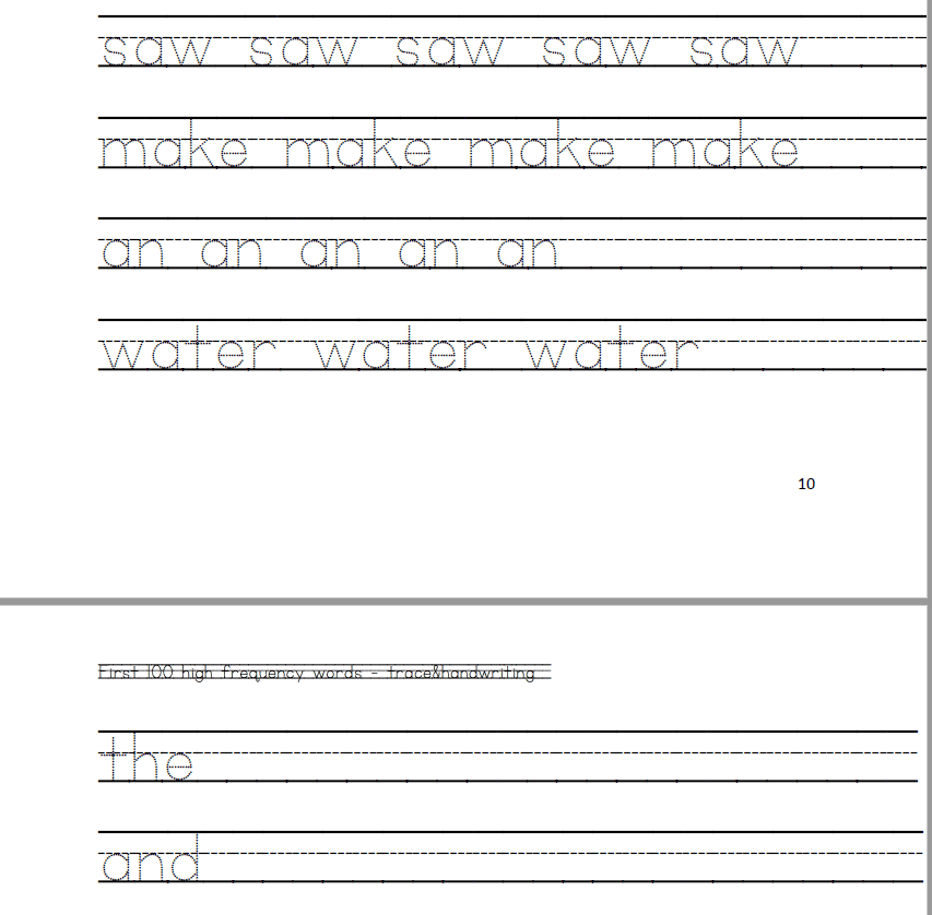 100 High Frequency Words Tracing And Handwriting Practice