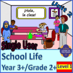 Level 1 School Life Spanish Unit: Interactive Lessons and Supporting ...