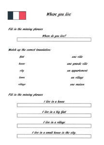 10 KS3 French worksheets for practicing vocabulary