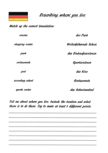 10 Worksheets to Support KS3 German Syllabus with Answer Key