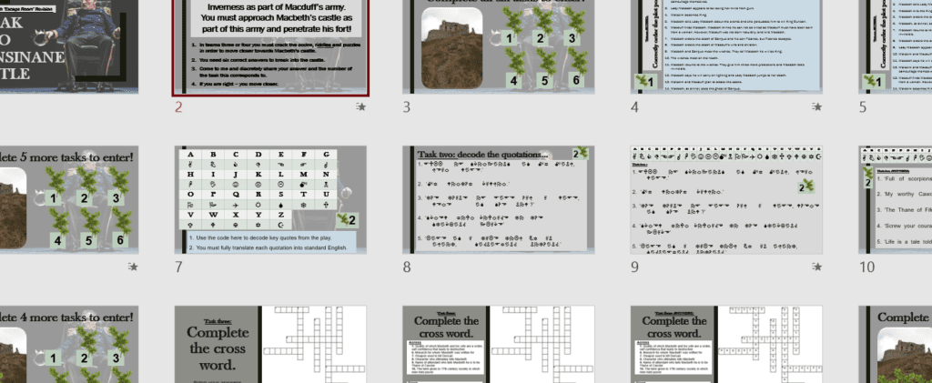 Escape Room Series for Macbeth Revision: Quotes, Themes, Setting & Plot ...
