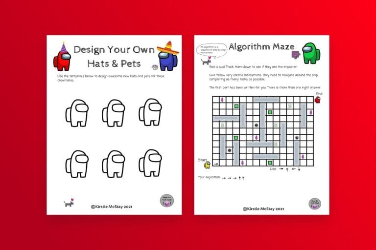 Free Among Us inspired activity pack for kids: Printable puzzles, mazes ...