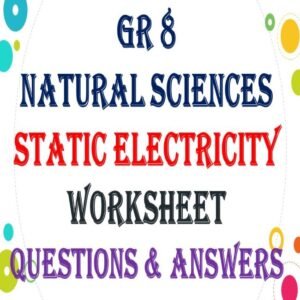GR 8 Natural Sciences Static Electricity Worksheet (Q&A)