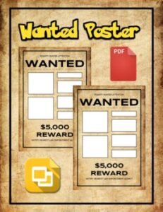 Create Western Themed Classroom with Fun Wanted Poster & Worksheets