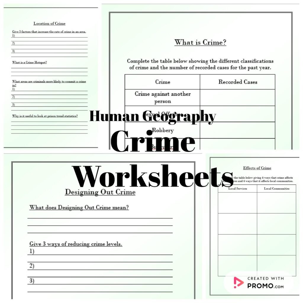 Geography Crime Worksheets – Free and Premium Teaching Resources & Worksheets | Lesson Planned