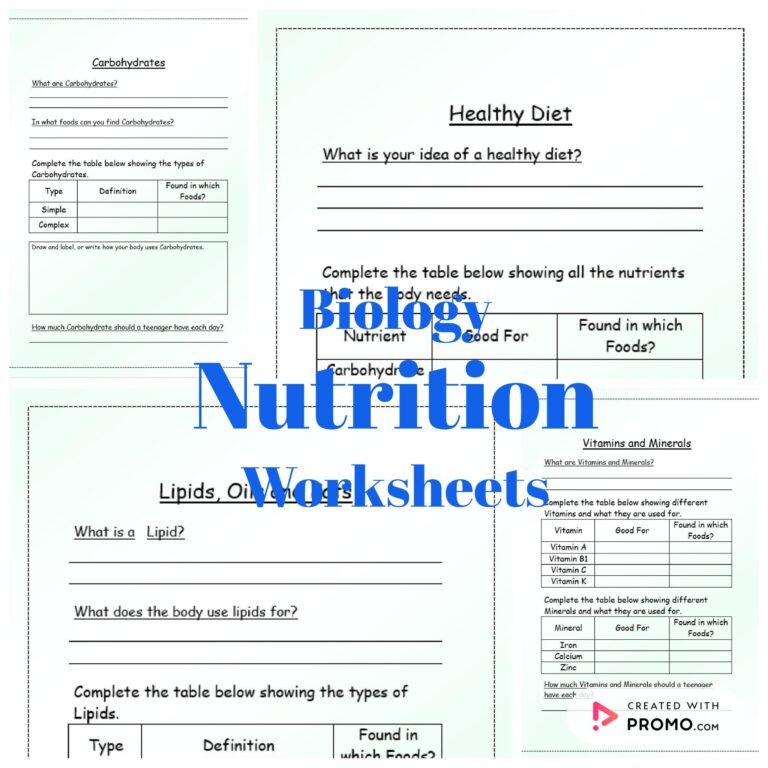 KS3 Biology Nutrition Worksheets – Free and Premium Teaching Resources ...