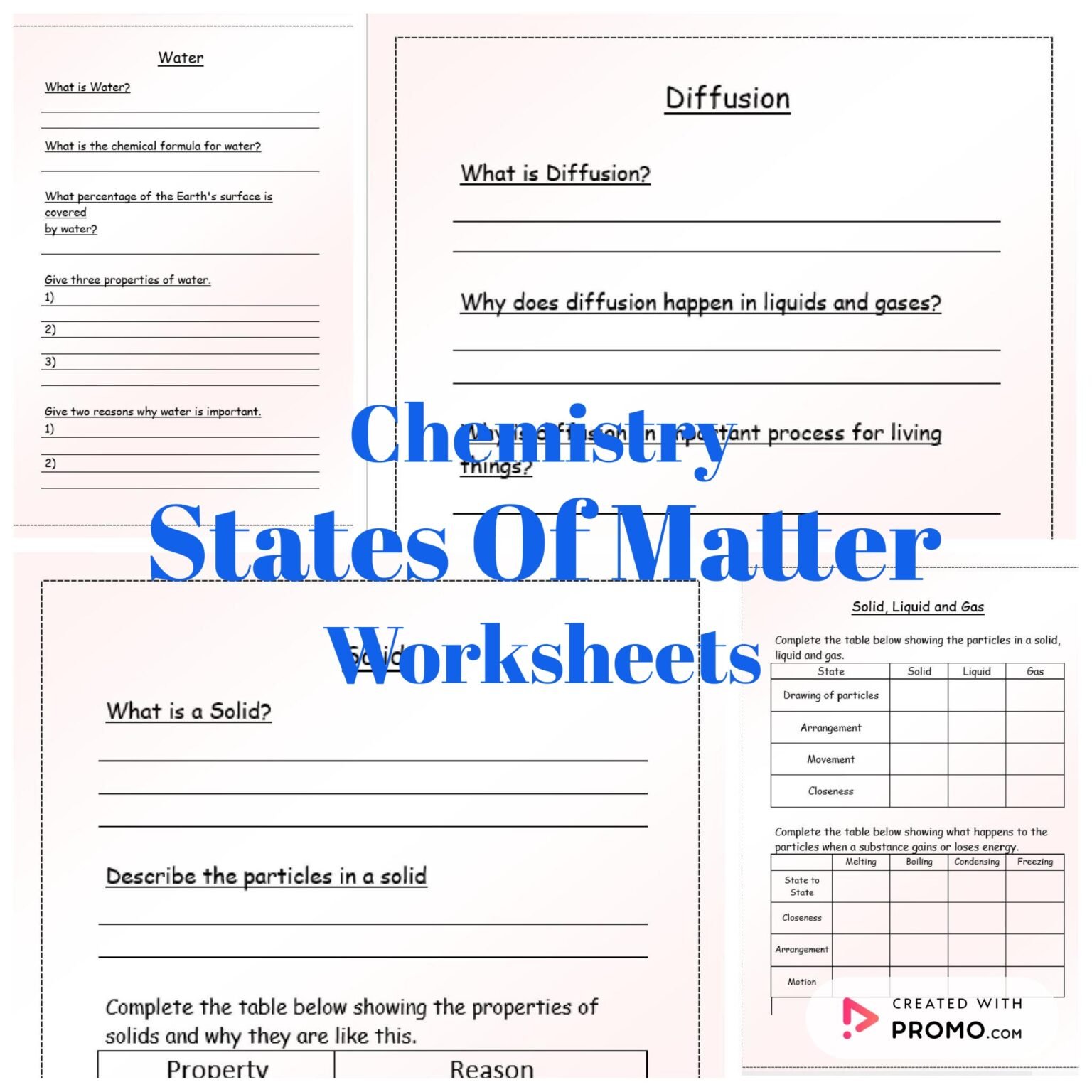 KS3 Chemistry States of Matter Worksheets – Free and Premium Teaching ...