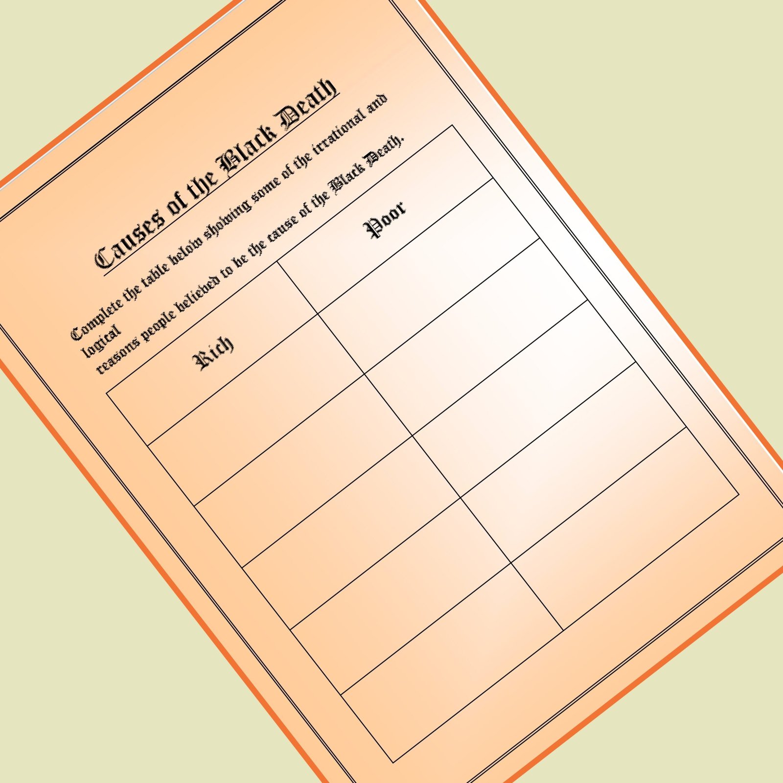 Learn about the Black Death with ready-to-use worksheets