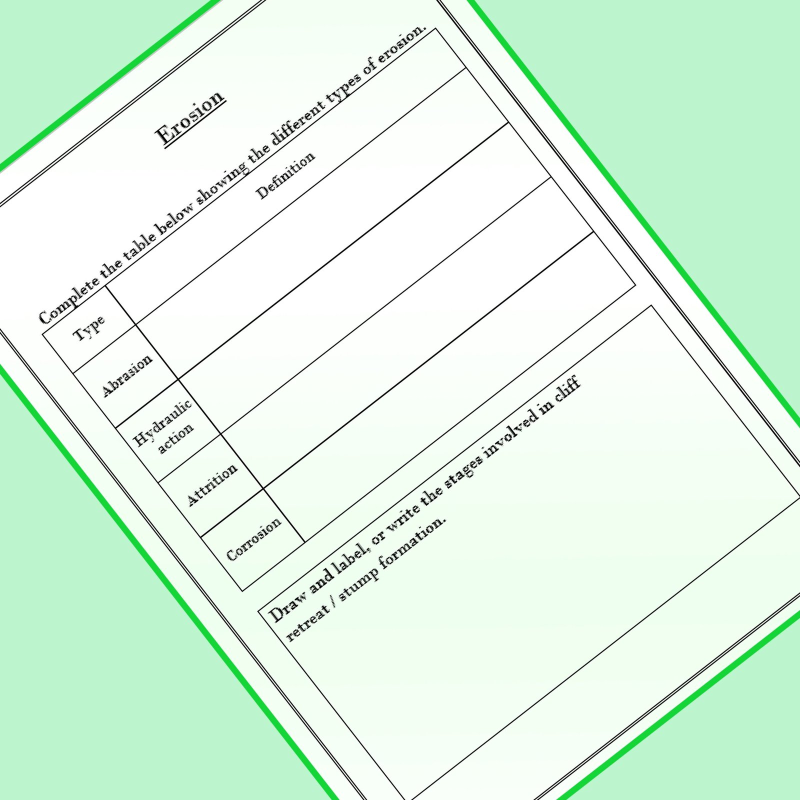 KS3 Geography Coastal Landscapes Worksheets - The Coastal Zone ...