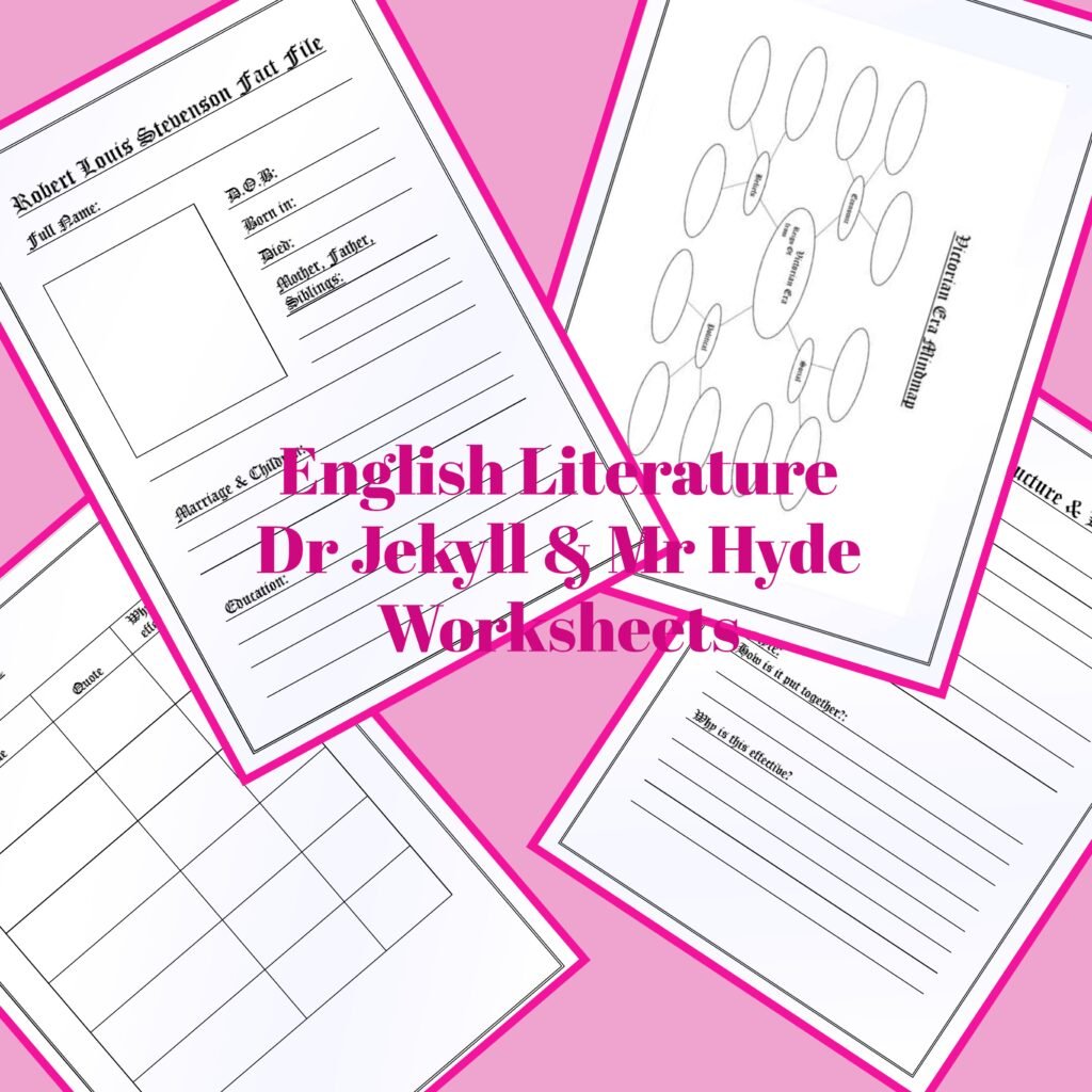 5 Worksheets to Aid Students' Study on Dr Jekyll & Mr Hyde | Resource