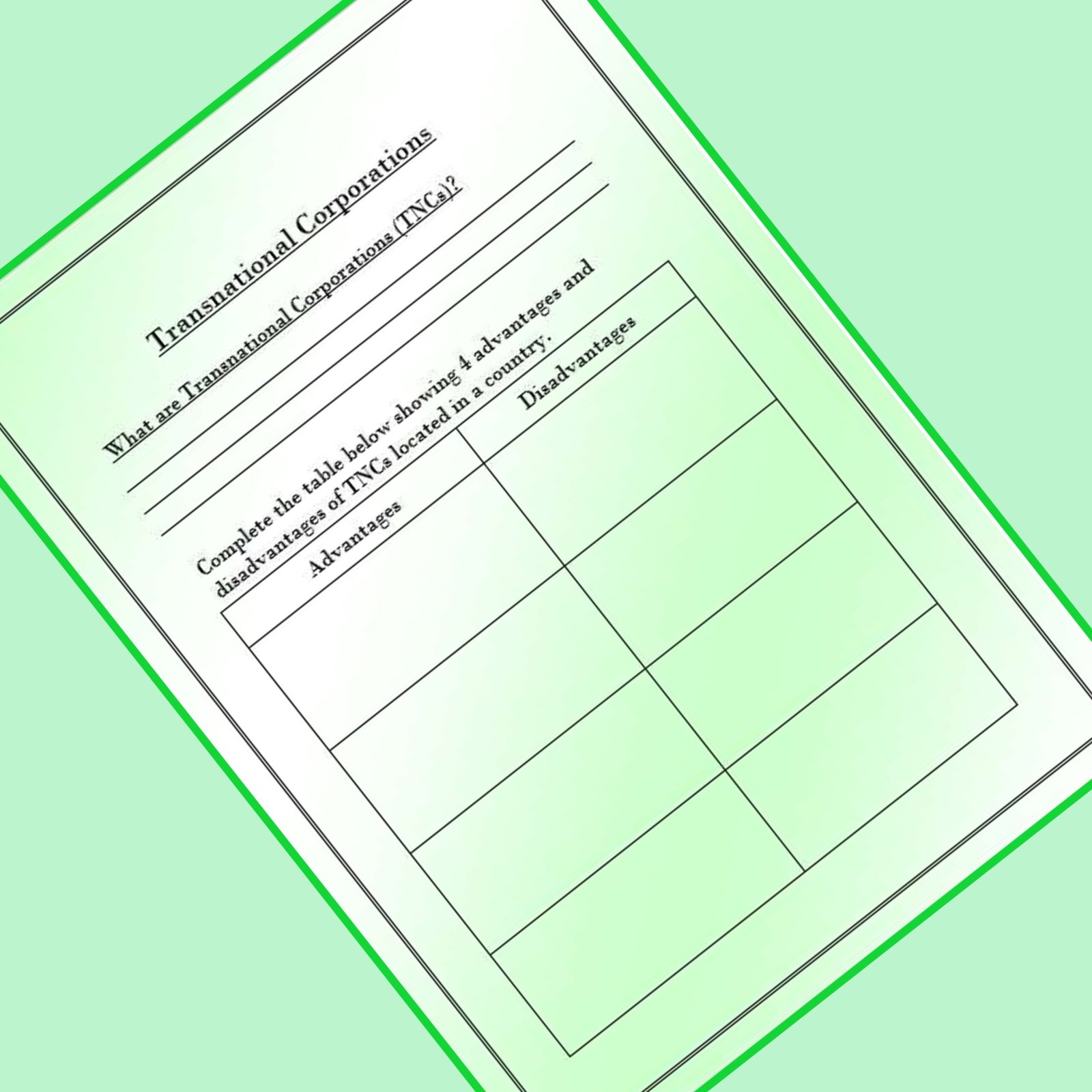 KS3 Geography Worksheets: Globalisation, Trade and Interdependence