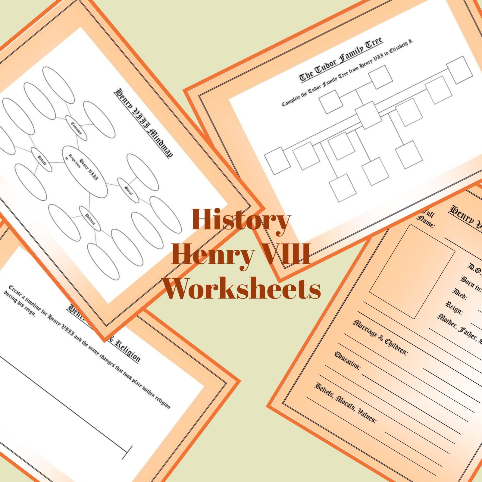 Explore the Life and Reign of Henry VIII with Tasks and Worksheets