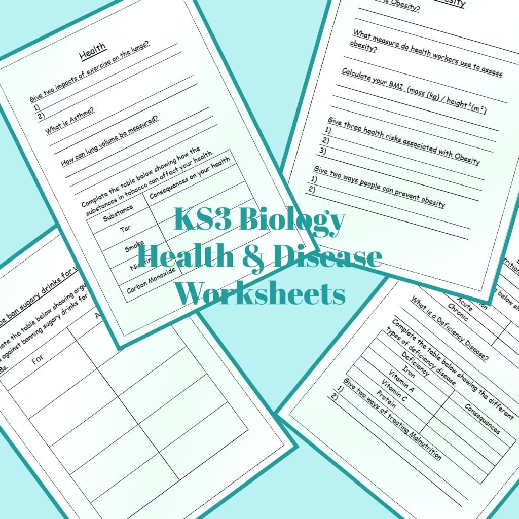 Teaching Health and Disease: KS3 Biology Worksheets