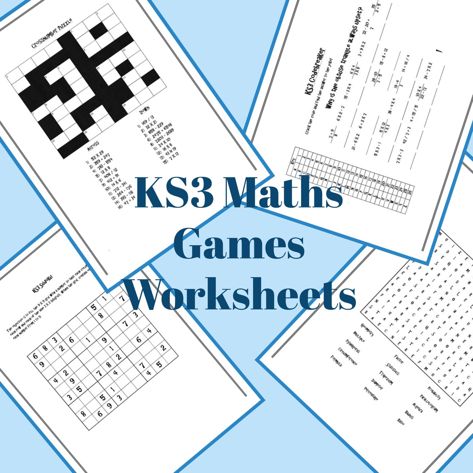8 Printable Maths Games And Worksheets For KS3