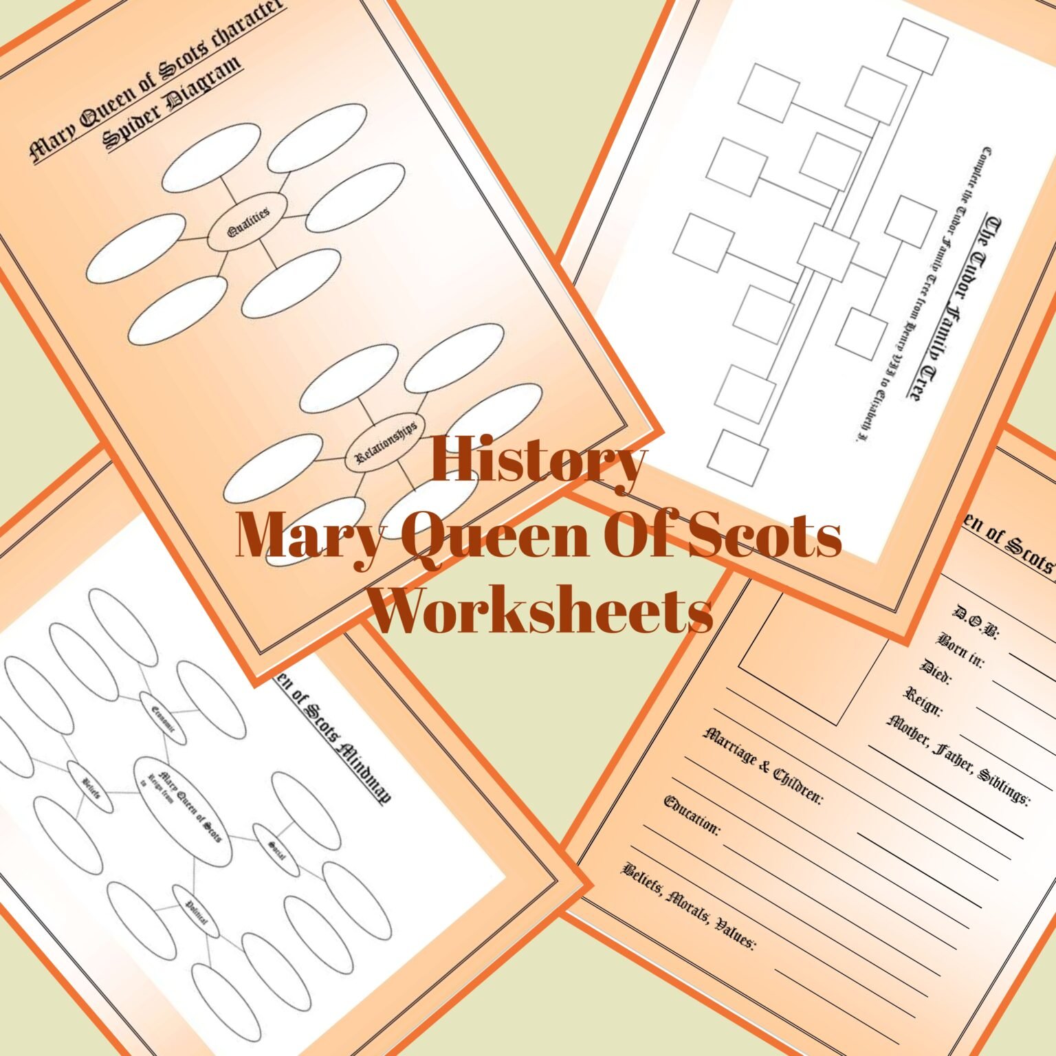 Mary Queen of Scots Scheme of Work: Fact File, Family Tree, Reformation ...