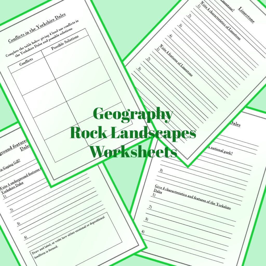 KS3 Geography Worksheets: Learn Rock Landscapes of the Yorkshire Dales