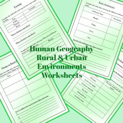 KS3 Geography Worksheets: Supporting Rural and Urban Environment Learning