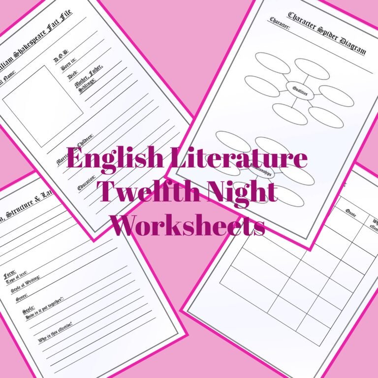 GCSE English Literature Twelfth Night Worksheets - Free and Premium ...