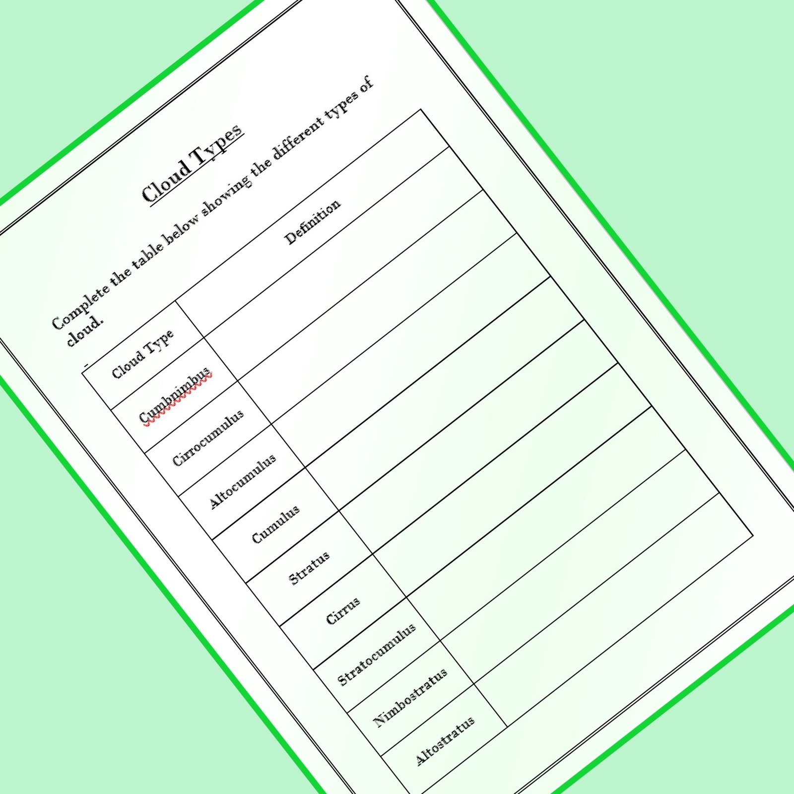 KS3 Geography Worksheets: Weather and Climate Resources