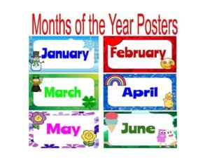 Editable 12 Month Posters for Primary and Special Education Classrooms