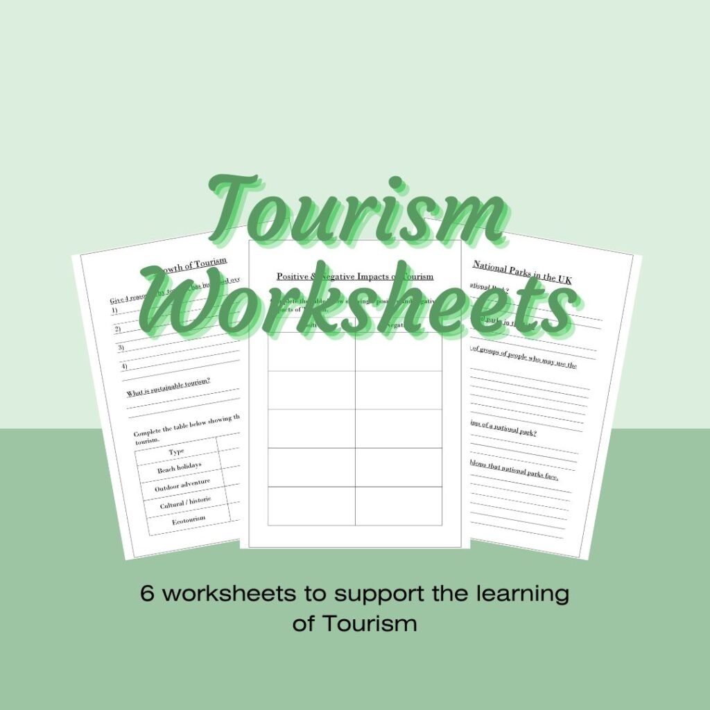 KS3 Geography: Worksheets for Learning Tourism