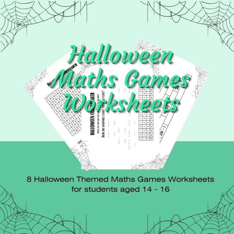 8 Printable Halloween Maths Games/Worksheets for KS4