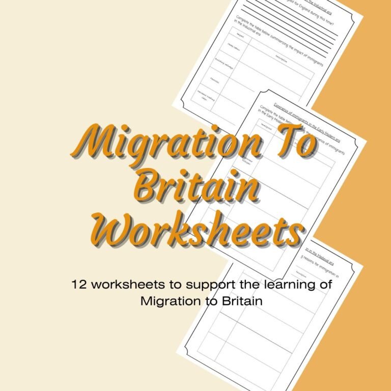 Migration to Britain: Worksheets on Reasons, Experiences, and Impact ...