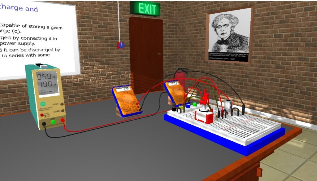 Engaging 3D Simulation: Plotting Time-Voltage Relationship in Capacitors
