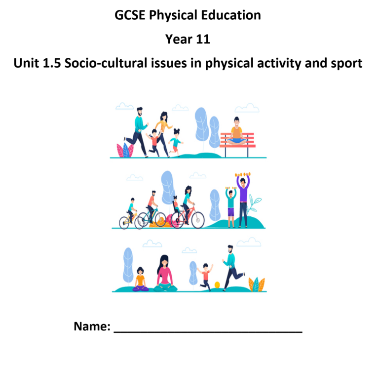 PowerPoint and Booklet for EDUQAS GCSE PE Socio-cultural Issues: Tasks ...