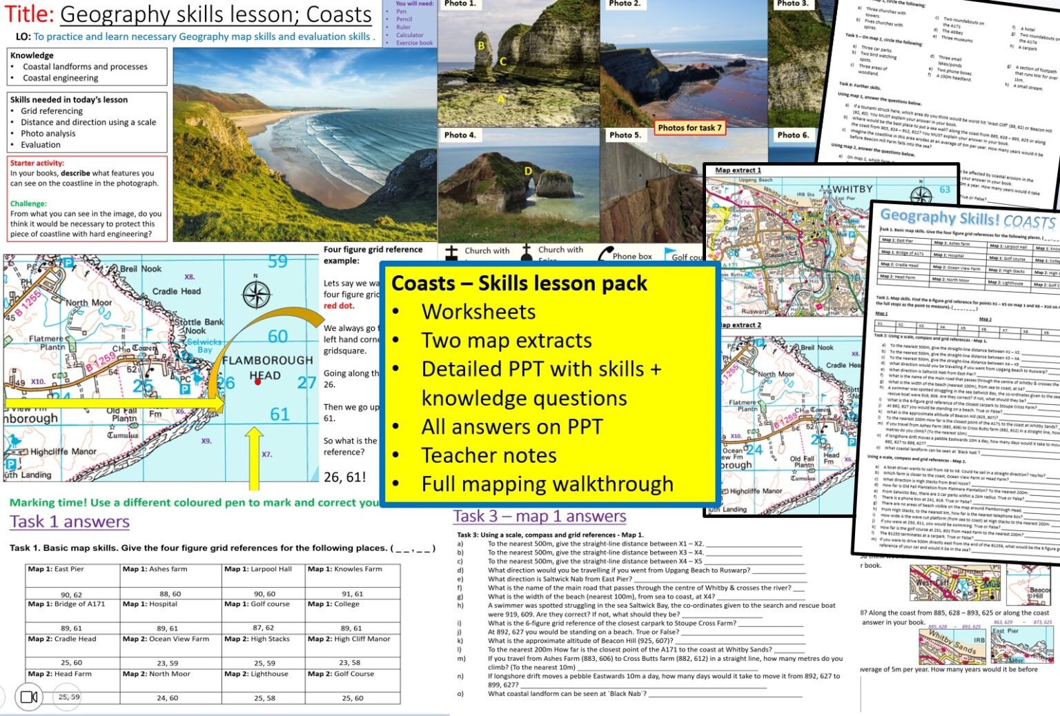 GCSE Geography Coasts Map Skills Lesson for All Exam Boards | Engaging ...