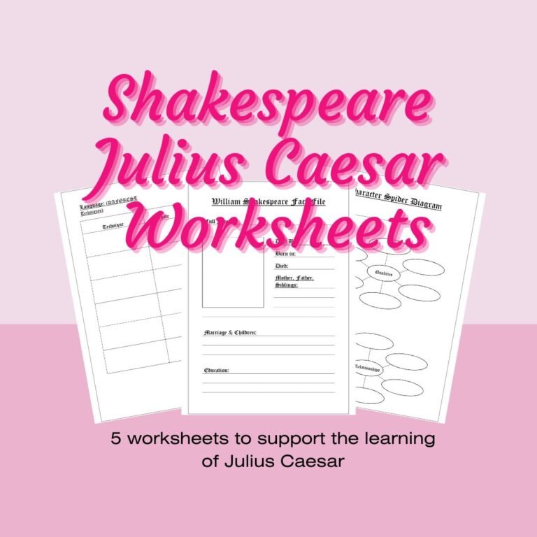 Engaging Shakespeare Julius Caesar Worksheets - Comprehensive Resource ...