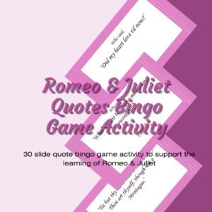 Engaging Romeo & Juliet Quote Bingo Game: Interactive and Adaptable ...