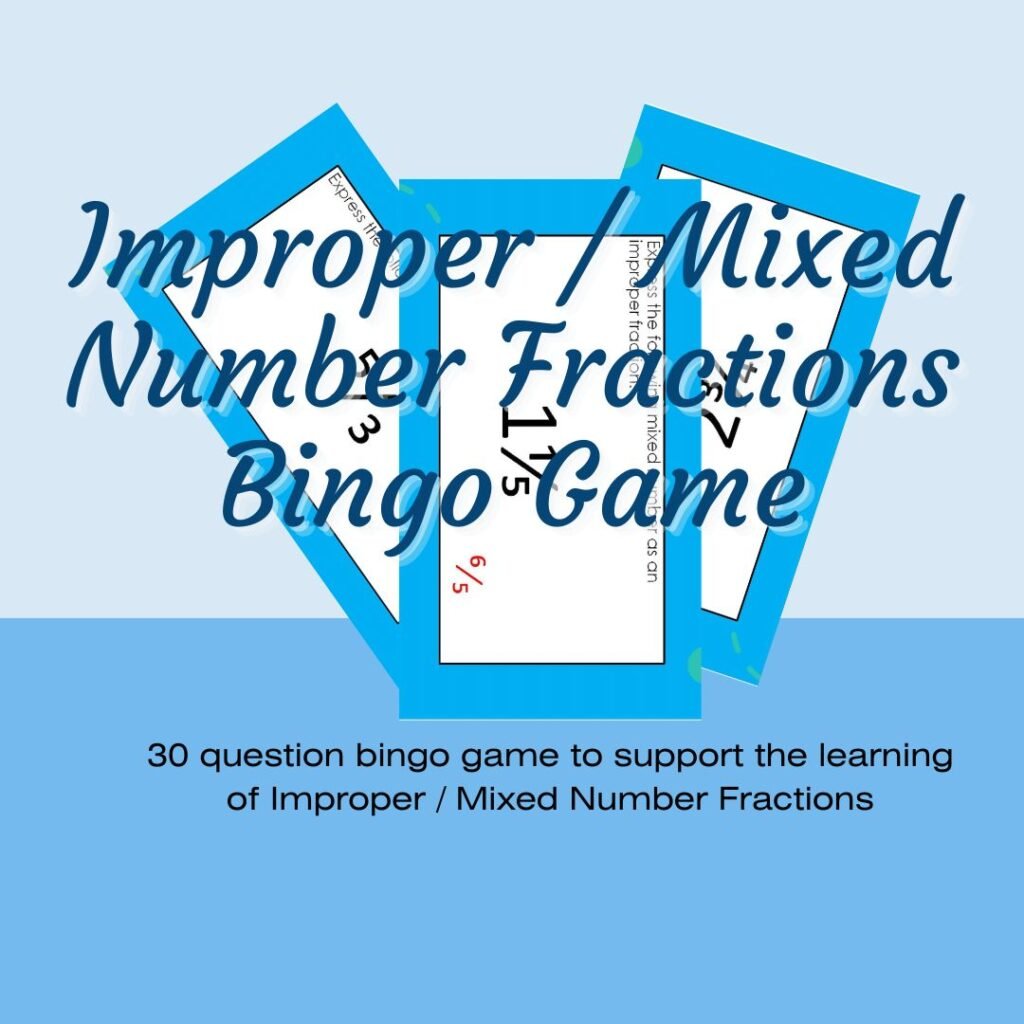 Engaging PowerPoint Maths Bingo Game - Turning Improper Fractions into ...