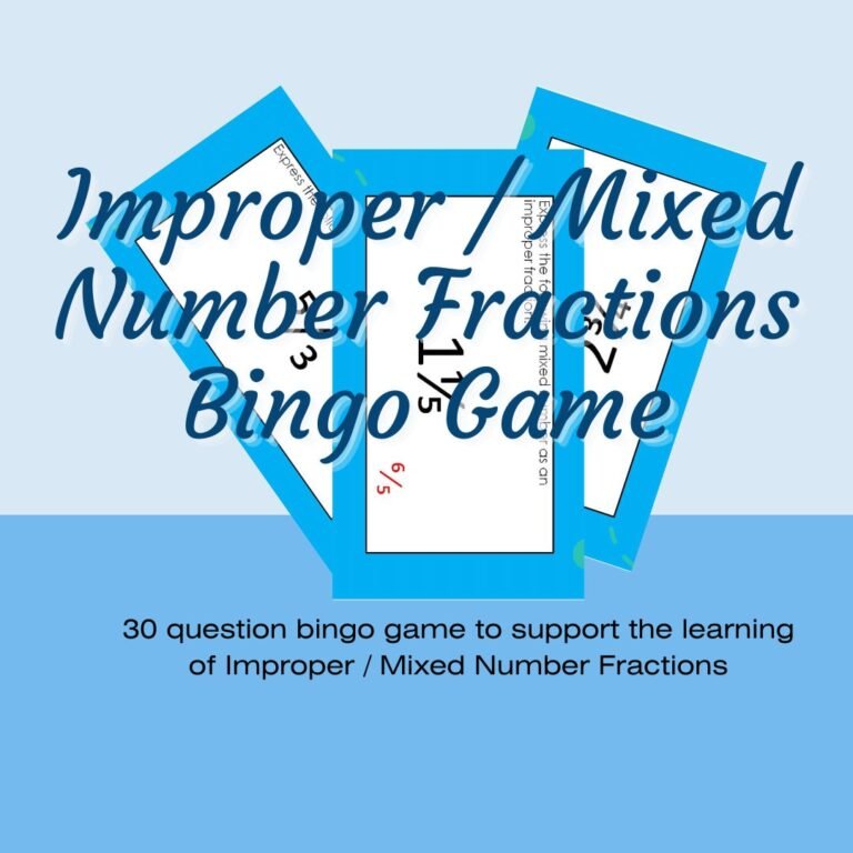 Engaging PowerPoint Maths Bingo Game - Turning Improper Fractions into ...
