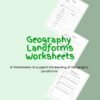 KS3 Geography Landforms Worksheets: Glaciers, Erosion, Moraine and More