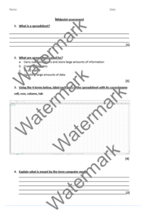 KS3 Assessment for Spreadsheets - Ideal for Year 7 & 8