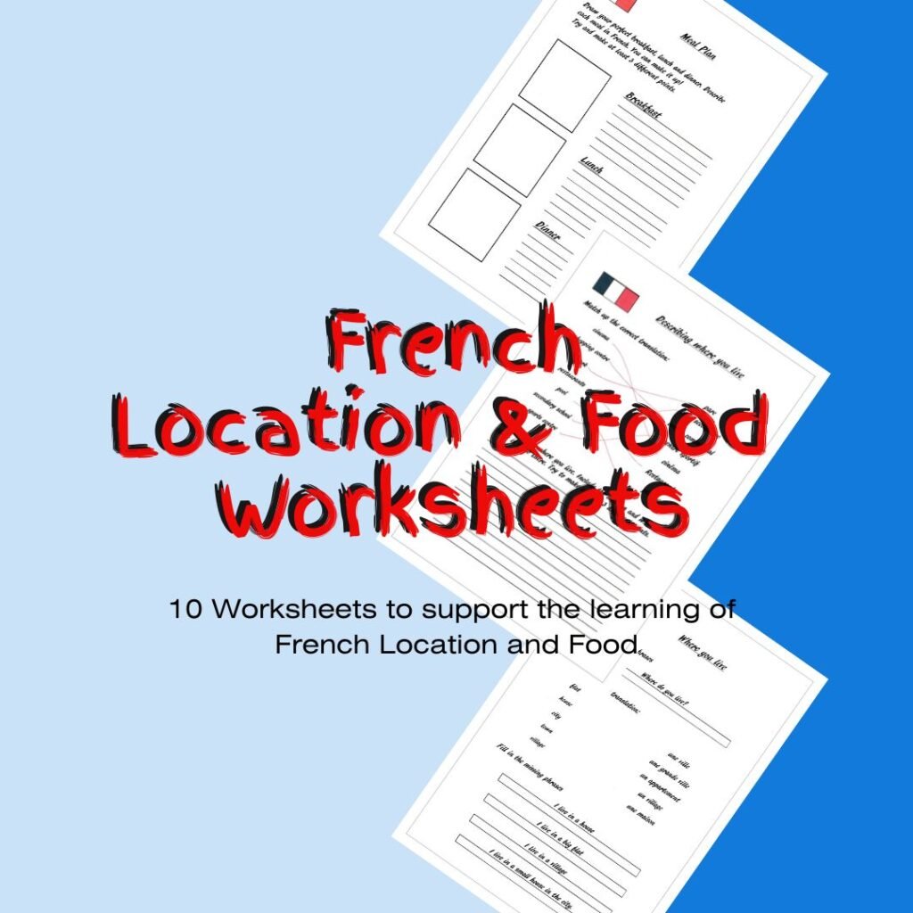 Boost Skills with French Location and Food Worksheets PDF