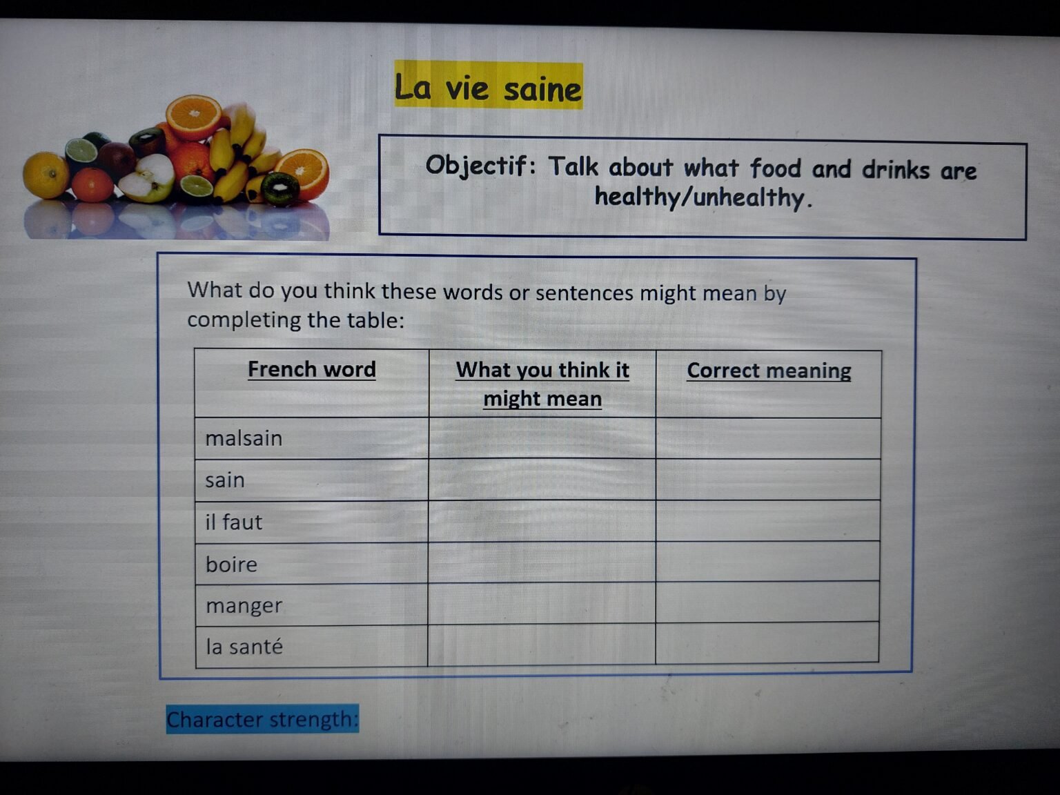 Year 9 Healthy Eating Lesson: What Foods to Eat and Not to Eat