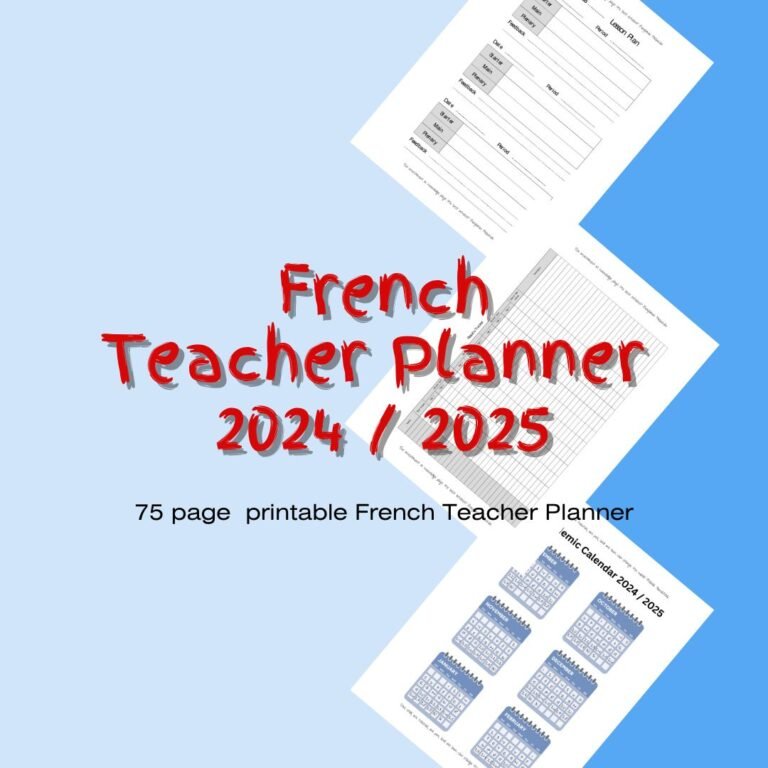 Enhance Teaching Productivity with French Teacher Planner PDF