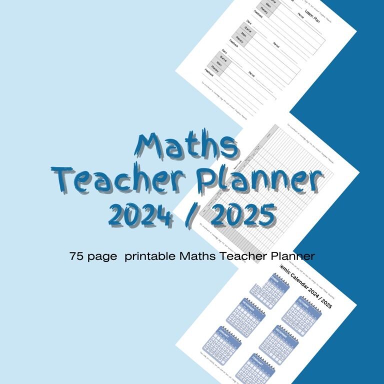 Enhance Productivity with Maths Teacher Planner Printable PDF
