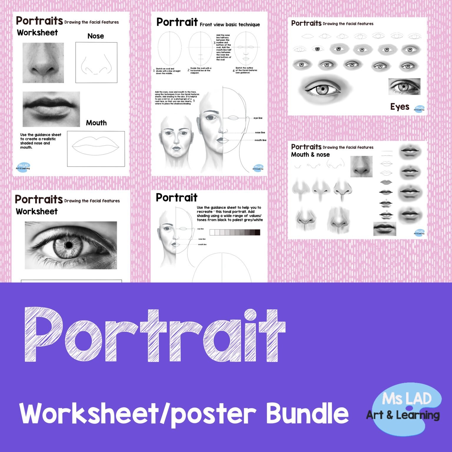Master Portrait Drawing with Ms LAD's Step-by-Step Bundle