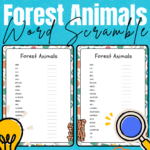 Forest Animals Word Scramble: Fun Printable for Kids