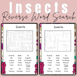 Engage Kids with Insect-Themed Reverse Word Search