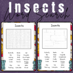 Fun Insect Word Search for Kids - Printable Activity