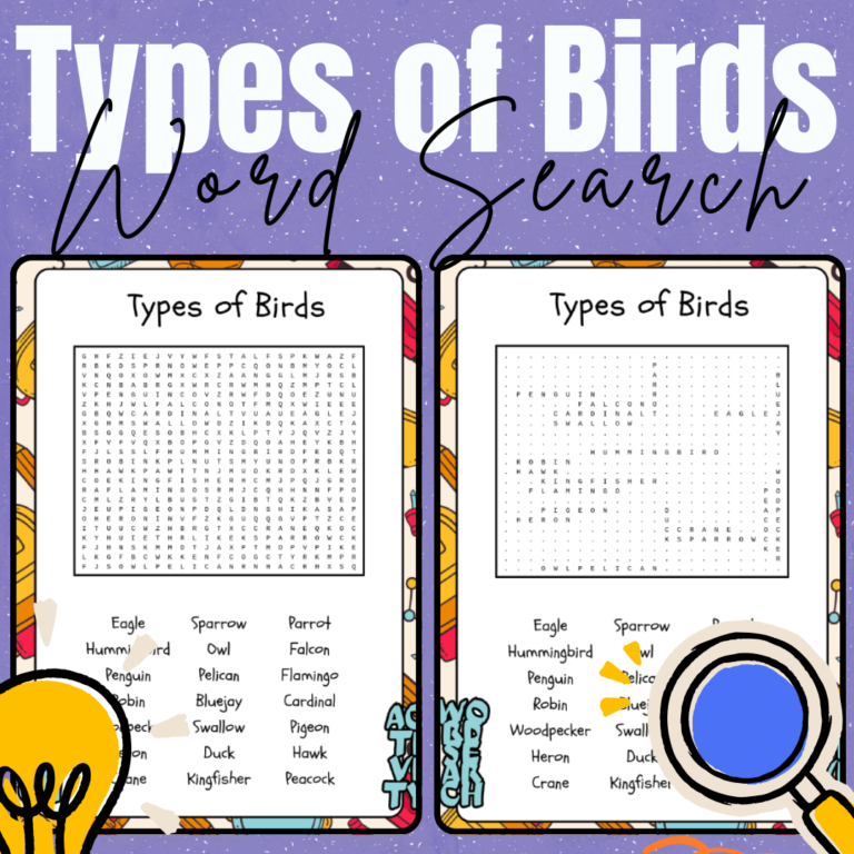 Explore Birds with a Fun Word Search Puzzle Worksheet