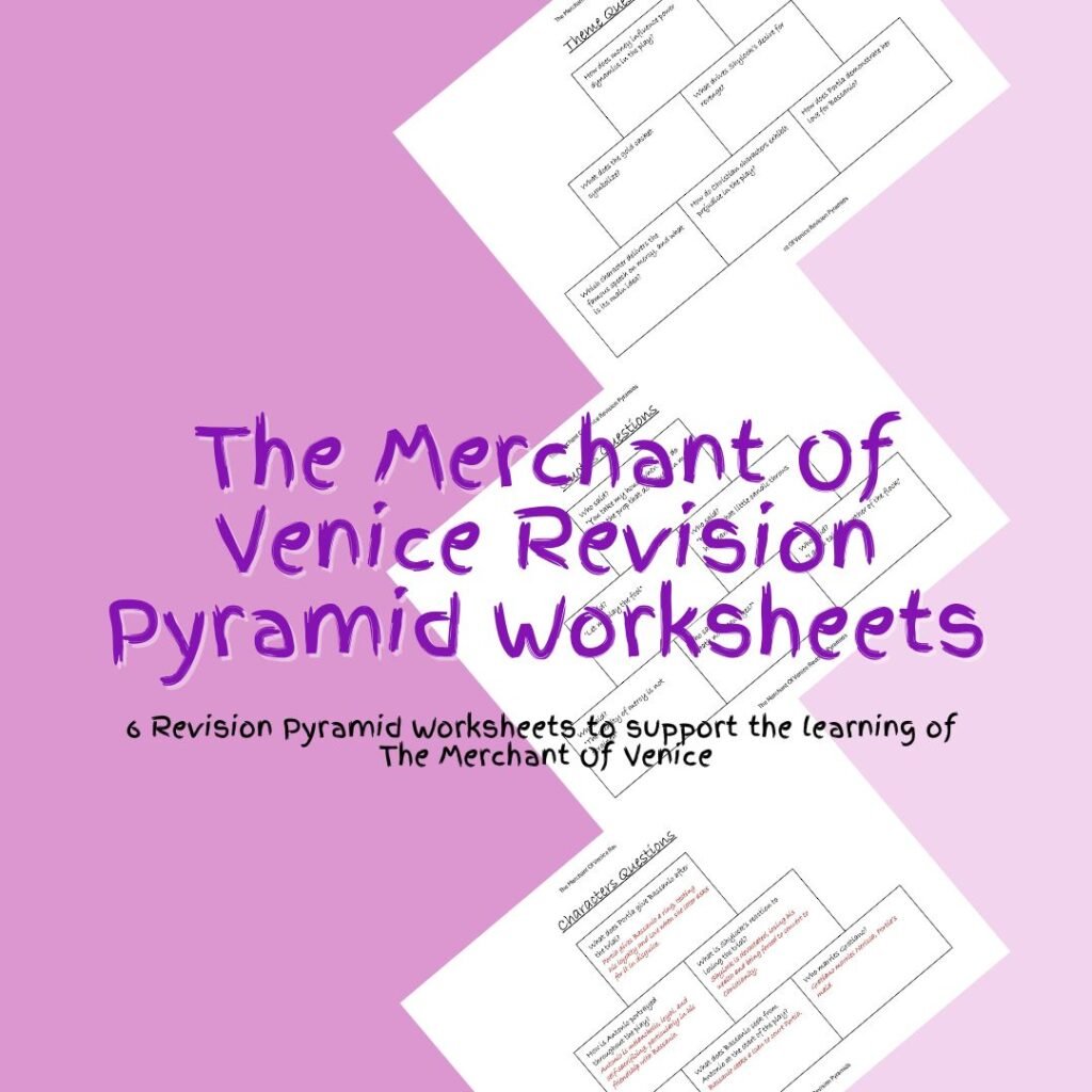 Master The Merchant Of Venice with Pyramid Worksheets