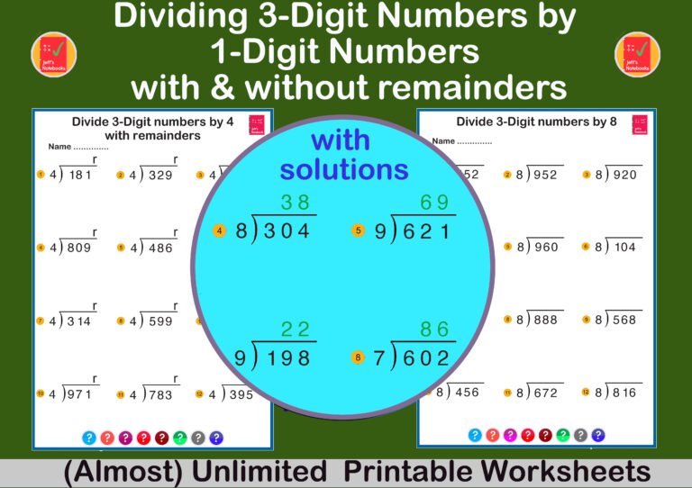 Unlimited 3-Digit Division Worksheets for Students