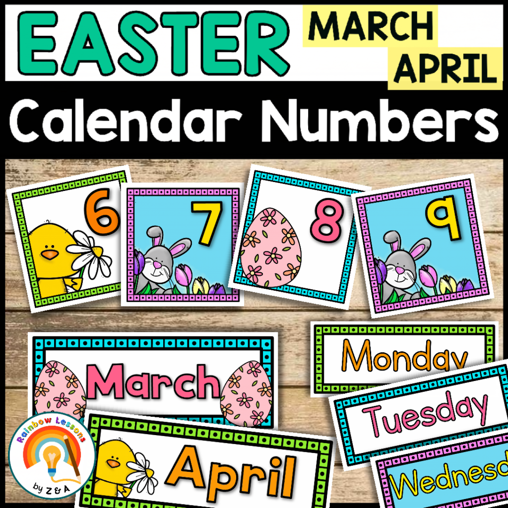 Easter Calendar Numbers for Classroom Update